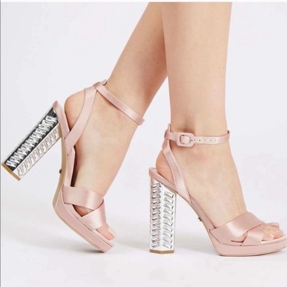 Topshop | Shoes | Topshop Luna Pink Satin Heel | Poshmark